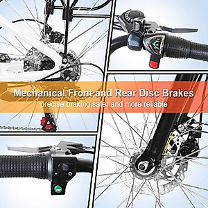 NAKTO 350W Electric Bike 26" Commuting E-Bike 6 Speed Electric Bikes for Adults City Ebike for Women High Speed Electric Bikes with 36V 10.8AH/12AH Removable Battery,Front Suspension Fork and Lock