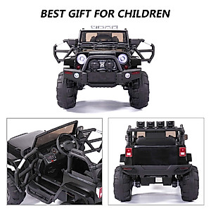 Tobbi Kids Ride on Truck Style 12V Battery Powered Electric Car W/Remote Control Black