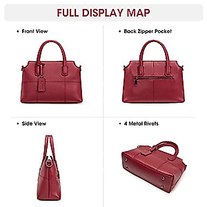 Kattee Genuine Leather Handbags for Women, Soft Hobo Satchel Shoulder Crossbody Bags Ladies Purses