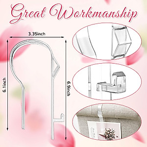 Vercraft 24 Pcs Wedding Church Pew Clips Bulk Heavy Duty Plastic Hooks Clear Chair Wreath Hanger Pew Flower Holders for Wedding Ceremony Church Aisle Chair Table Bow Garland Decorations