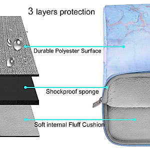 MOSISO Laptop Shoulder Bag Compatible with MacBook Pro 16 inch 2023-2019 M2 A2780 M1 A2485 Pro/Max A2141/Pro 15 A1398,15-15.6 inch Notebook, Polyester Watercolor Marble Carrying Briefcase, Blue