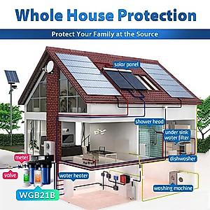 iSpring WGB21B 2-Stage Whole House Water Filtration System, with 10" x 4.5" Sediment CTO(Chlorine, Taste, and Odor) Filter, 1" Inlet/Outlet