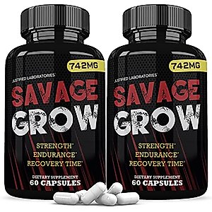 (2 Pack) Savage Grow 742MG All Natural Advanced Men's Health Formula 120 Capsules