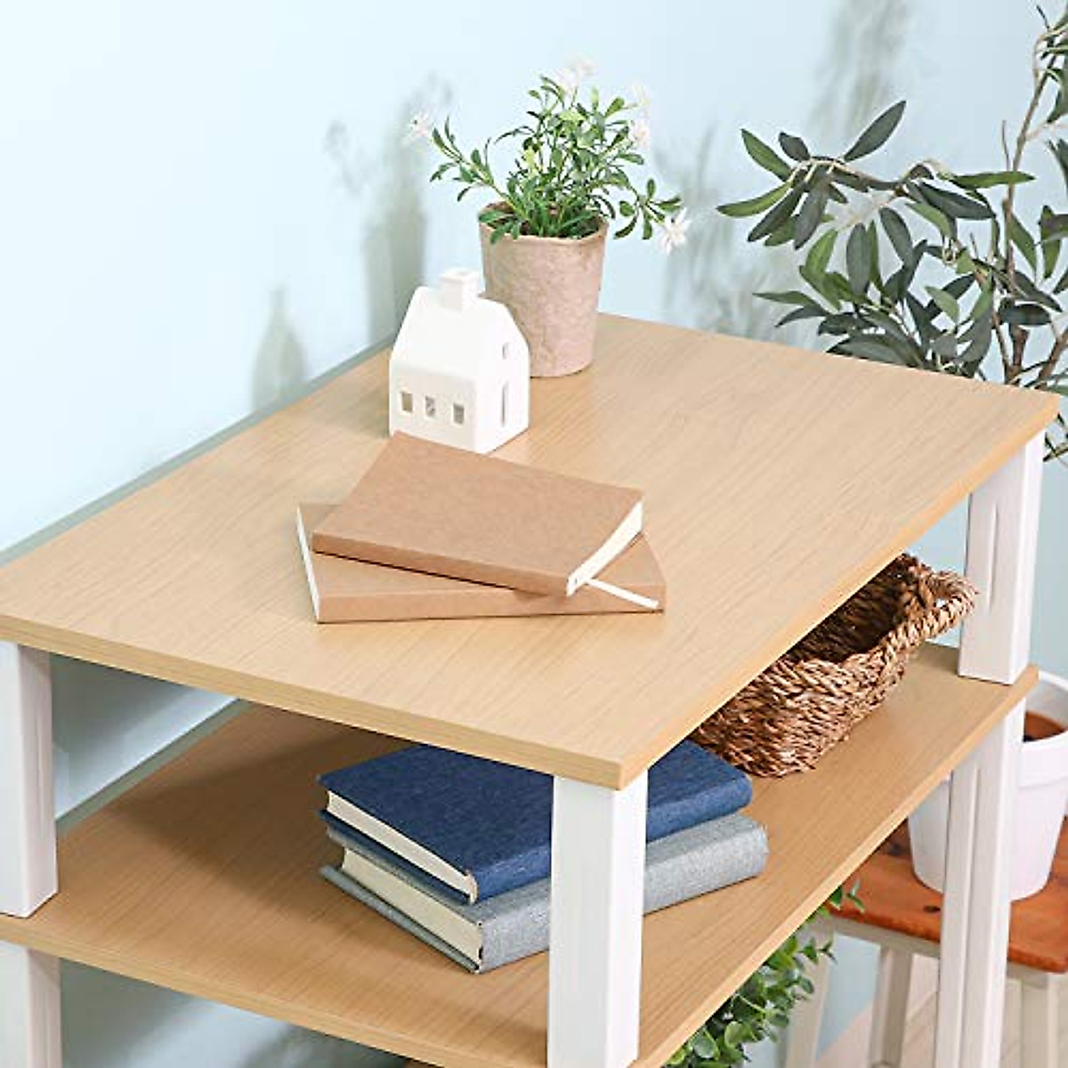 Fuji Boeki 99906 Multi Wagon, Kitchen Wagon, Width 23.5 inches (59.7 cm), Natural, White, Easy Assembly, Comes with Casters