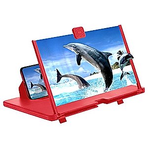 12" Phone Screen Magnifier 3D Screen Amplifier HD Mobile Phone Magnifier 3D Phone Projector Screen for Movie Video Live Broadcast, Fits All Phones