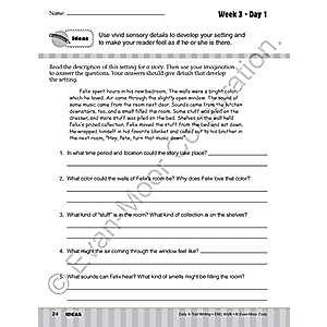 Evan-Moor Daily 6-Trait Writing, Grade 6 Homeschool and Classroom Resource Workbook, Reproducible Worksheets, Teaching Edition, Lesson Plans, Ideas, Organization, Word Choice, Sentence Fluency, Voice