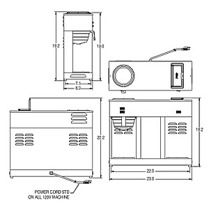 BUNN 04275.0031 VPS 12-Cup Pourover Commercial Coffee Brewer, with 3 Warming Stations (120V/60/1PH)