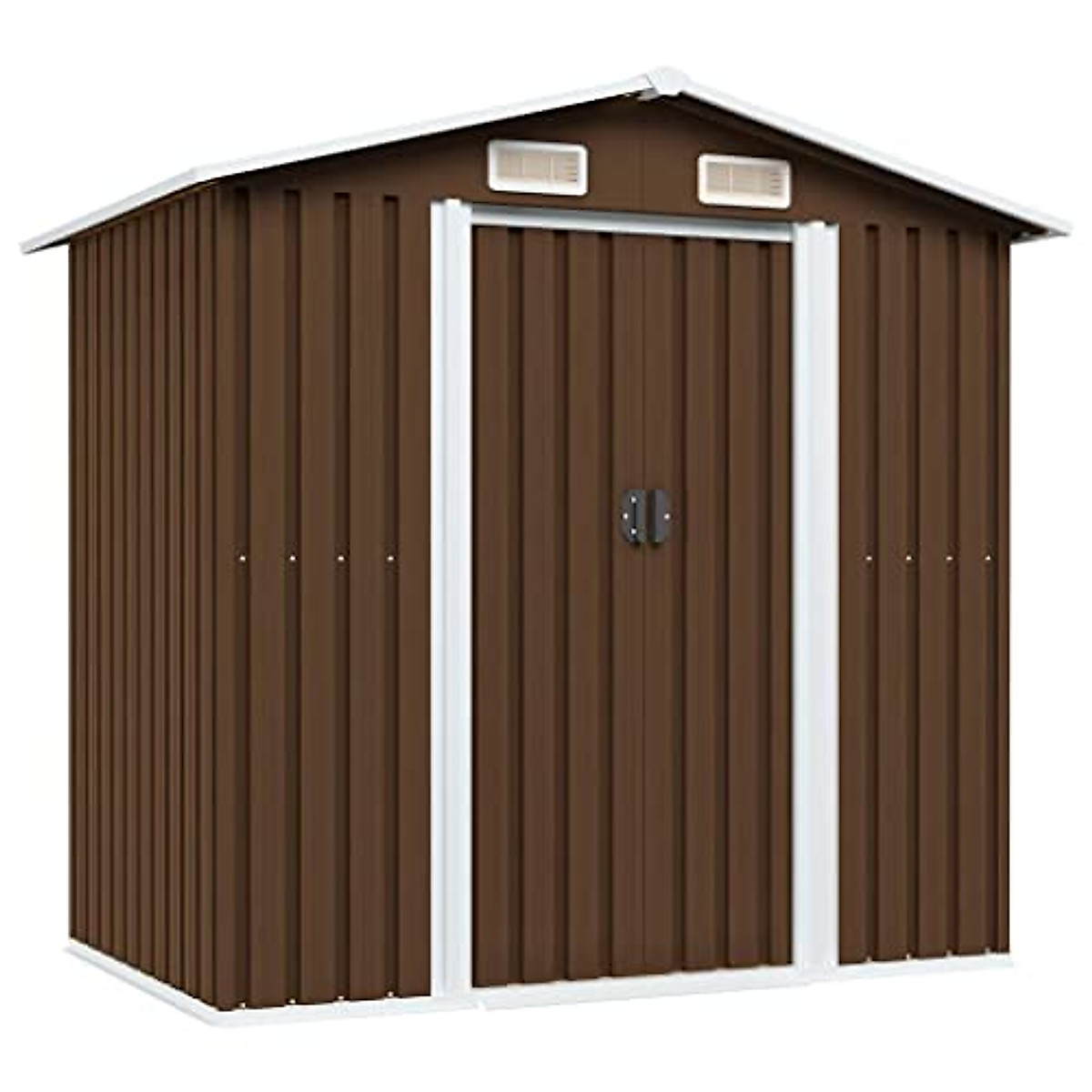 vidaXL Garden Storage Shed Metal 80.3"x52"x73.2" Garage Tool Storage House