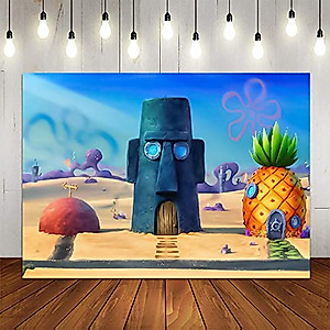 7x5ft Cartoon Animation Underwater Pineapple House Photography Backdrops Kids Children Birthday Party Decor Photo Background Studio Props