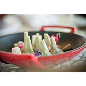 Le Creuset Enameled Cast-Iron 14-1/4-Inch Wok with Glass Lid, Cherry