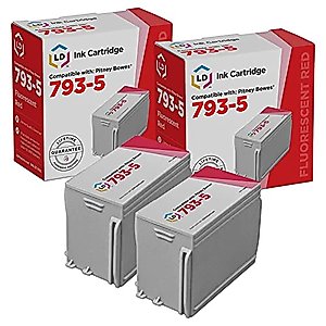 LD Compatible Ink Cartridge Replacement for Pitney Bowes 793-5 (Fluorescent Red, 2-Pack)
