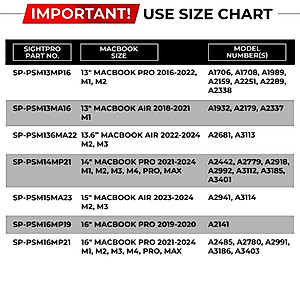 SightPro Magnetic Privacy Screen for MacBook Air 13 Inch (2018, 2019, 2020, 2021, M1) Removable Laptop Privacy Filter Shield and Protector