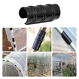Waziaqoc 20PCS Black Greenhouse Clamps, 32mm/1.26" ABS Snap Clamps Garden Buildings Tube Clips for Greenhouse Film Shading Cloth Row Cover