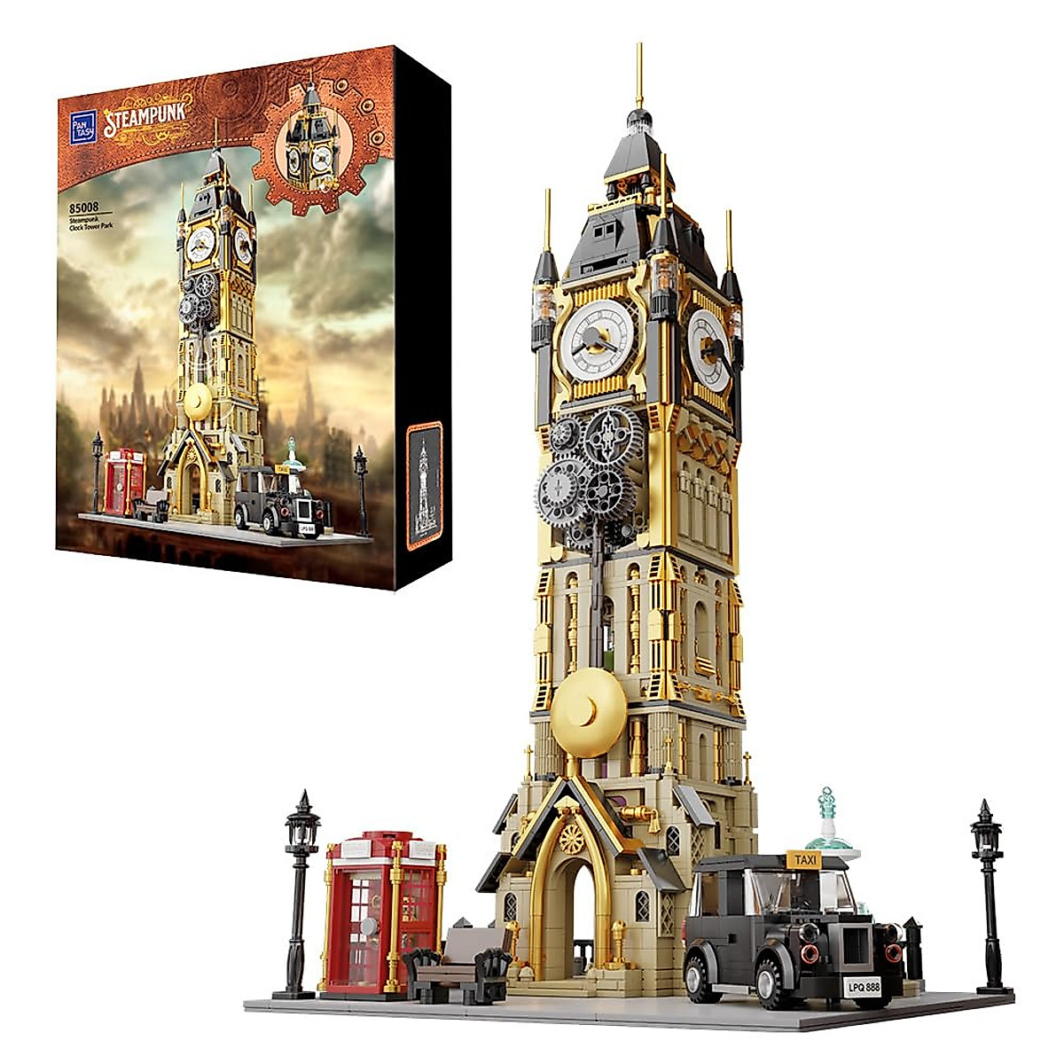 BRICKKK PANTASY Architecture Big Ben Building Set - Steampunk Clock Tower Construction Kit for Adults and Teens, Famous Landmarks London Model, Collectible Building Bricks Toys