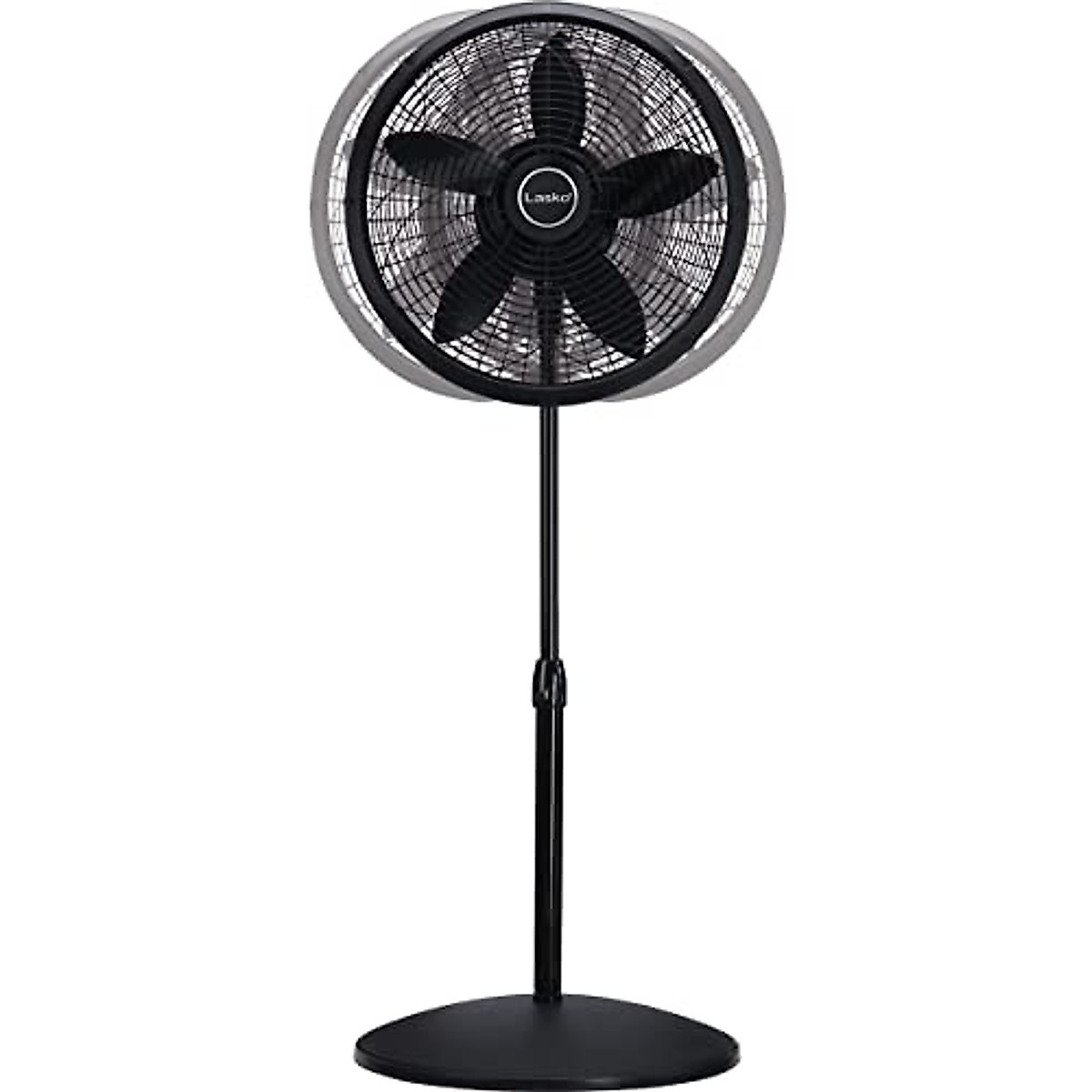 Lasko Oscillating Pedestal Fan, Adjustable Height, 3 Speeds, for Bedroom, Living Room, Home Office and College Dorm Room, 18", Black, 1827