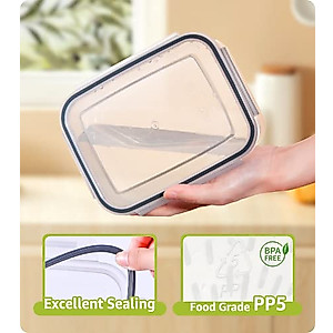 COCOYA 5-Pack Large Fruit Containers for Fridge, Leakproof Produce Storage Keeper with Removable Colander Food Grade BPA FREE Keep Vegetables Berry Veggies Lettuce Apple Banana Meat Food Fresh Longer