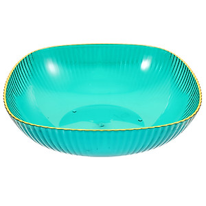 Fish Bowl Home Entertaining Fruit Bowl Plastic Dessert Bowls Large Serving Bowl with Gold Trim Fruit Basket Vegetable Bowl Snack Candy Bowl Dried Fruit Tray for Kitchen Candy Dish