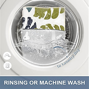 Lukinbox Leaf Bathroom Runner Rugs, 2x5 Cute Long Non-slip Washable Bath Mats for Bathroom, Blue Green Velvet Bathroom Mats Soft Plant Bath Rug for Hallway Kitchen Laundry Room Entryway Decor