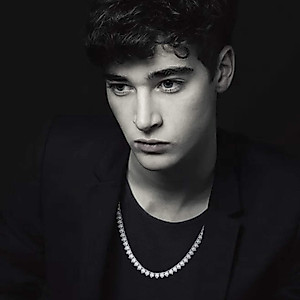 Tennis Necklace for Women and Men 18K Gold Plated Cubic Zirconia Chain, 4mm Round cut CZ Chain (3prong 16inch white gold plated)