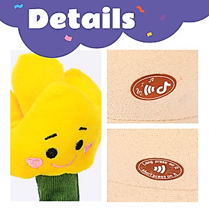 Cuteoy Talking Tulips Plush Toy Repeats What You Say Dancing Walking Mimicking Twisting Stuffed Animal Musical Electric Interative Christmas Birthday Girls Boys Flowers Gifts