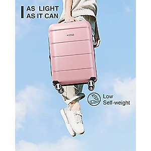 LUGGEX Pink 28 Inch Luggage with Spinner Wheels - Expandable Large Checked Luggage - Lightweight Adventure Partner (Pink Suitcase)
