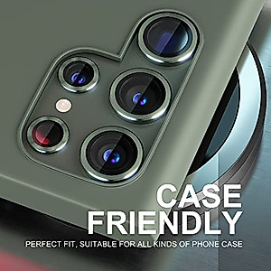 Choiche for Samsung Galaxy S23 Ultra Camera Lens Protector, Scratch-Resistant Tempered Glass with Alloy Edge Camera Cover Screen Protector Decoration Accessories for S23 Ultra 5G 2023 – Green