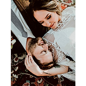 Mantieqingway Mens Ties 2.36" Cotton Skinny Ties for Men Wedding Party Solid Color Necktie (Grey)