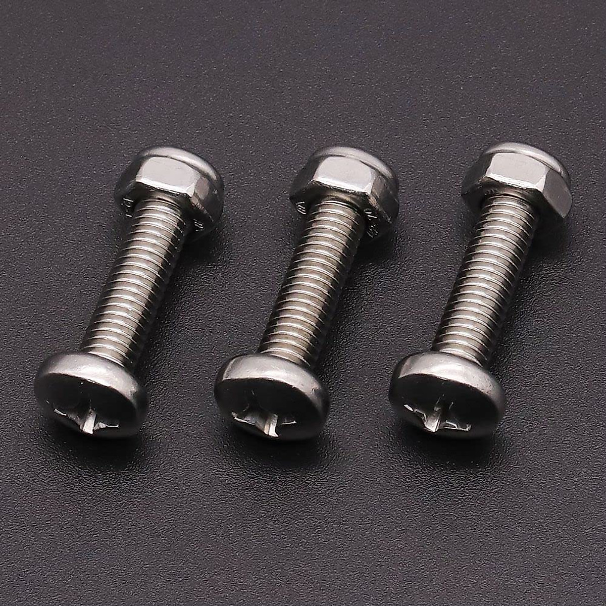 M6-1.0 x 30mm (20 Sets) Stainless Steel Pan Head Machine Screws with M6-1.0 Locknuts Hardware Assortment Kit 304 Stainless Steel