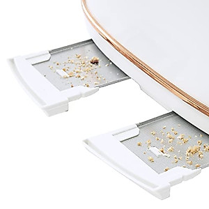 HADEN Heritage Stainless Steel Bread Toaster - 4-Slice Wide Slot Toaster with Button Settings, Removable Crumb Tray with Bagel and Defrost Settings - Ivory and Copper