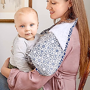 Breastfeeding Cover Nursing Apron for Baby, 360° Full Privacy, Damask Blue