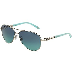 Tiffany TF3049B - 6001-9S Silver TF3049B Pilot Sunglasses Size 58mm
