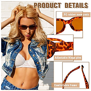 36 Pcs Womens Rectangle Sunglasses Retro Trendy Glasses Vintage Sunglasses Driving Sunglass 90s Eyewear for Girl Men (Multi Colors)