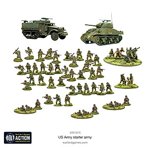 WarLord Bolt Action US Army Starter Army 1:56 WWII Military Wargaming Plastic Model Kit, Small