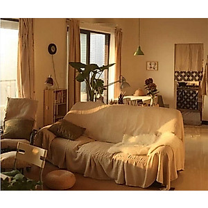 LOVOUS Nature Linen Needlework Fabric, Plain Solid Colour Linen Cloth Hemp Jute Fabric Table Cloth Garments Crafts Accessories, 20 by 62-Inch (Color 2)