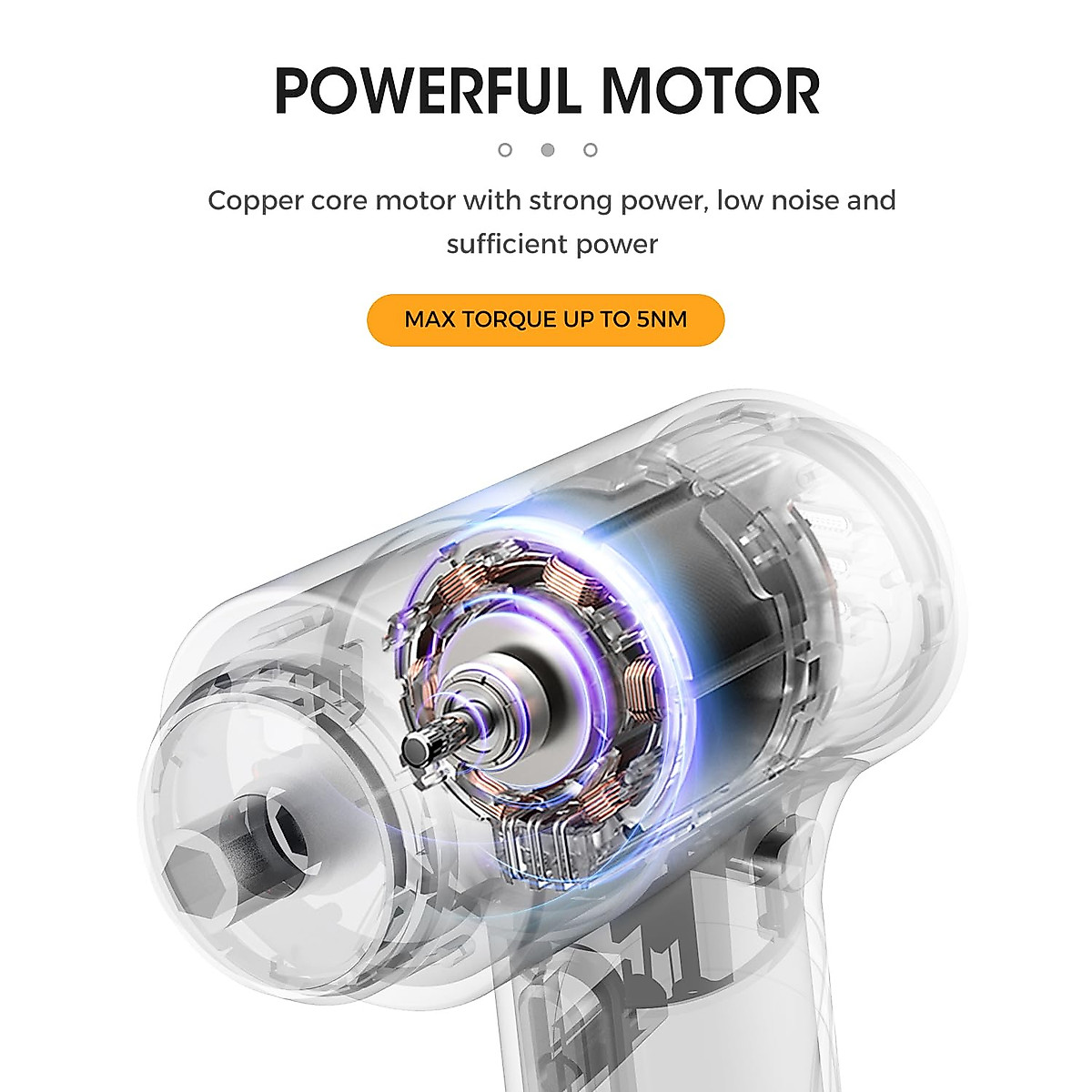 RARTOP Electric Screwdriver, Screwdriver Set with LED Light, 3.7V Cordless Screwdriver, 1/4'' Torque Screwdriver Bits S2 Steel, Max 5N.m, 30PCS Screwdriver Bit Set for Home DIY