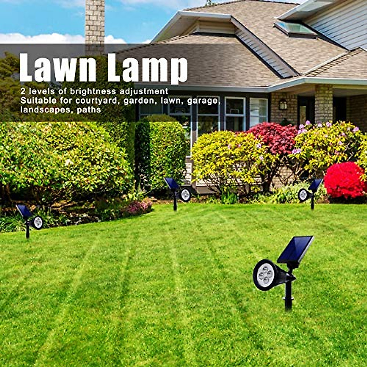 Tnfeeon Solar Lights Outdoor, Solar Powered Landscape Spotlights, BuiltIn LED Lamp Chips for Yard Garden