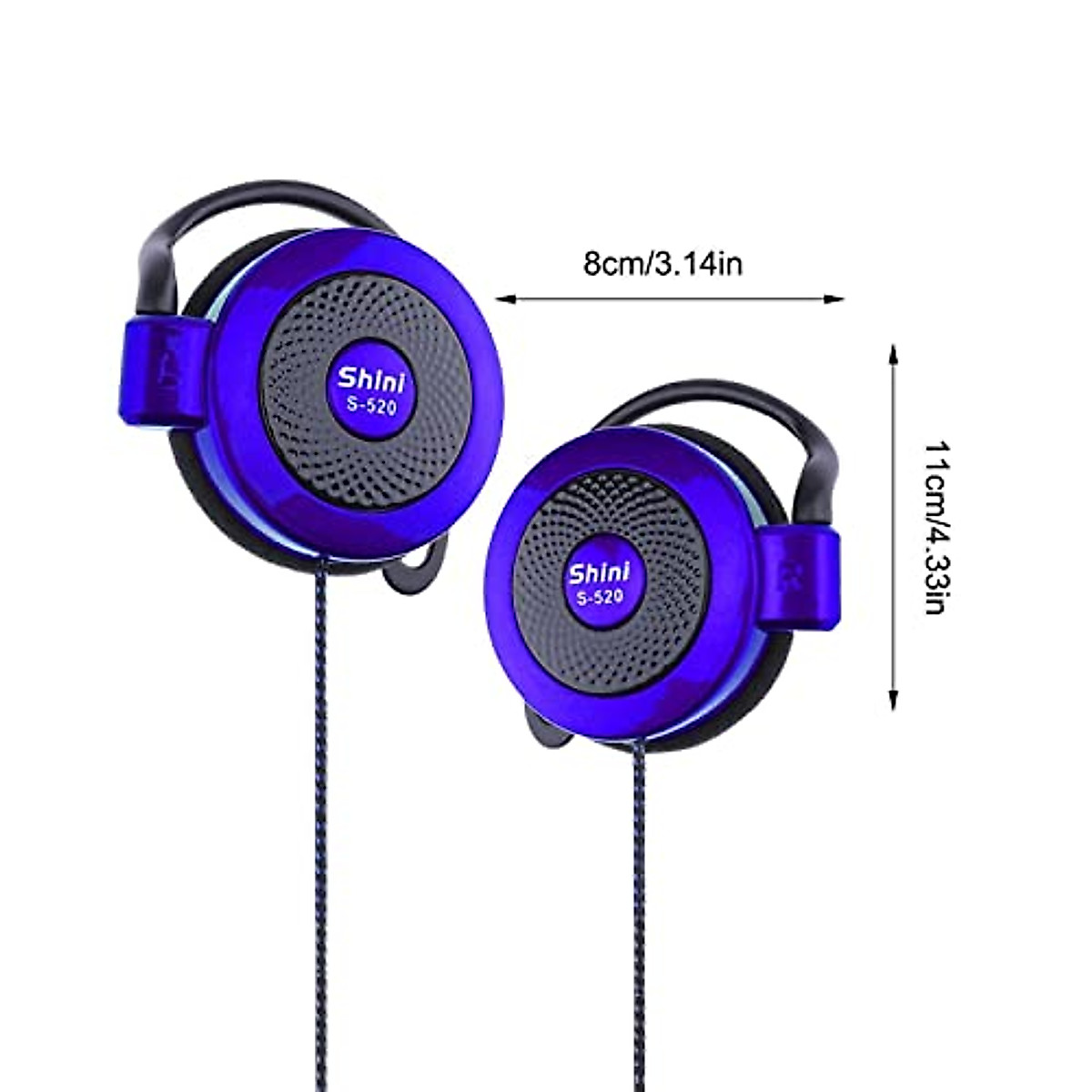 Ruliyeefu Clip Type Earphones Wired | 3.5mm Earphones Over Ear Game Stereo Earphones | MP4 and Ear Buds with Ear Hook for Exercise Jogging Hiking Climbing Camping