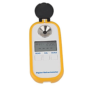 0 to 80% White Meter, Digital Refractometer, Large LCD Screen Portable Refractometer for Alcohol Volume Percent Measurement Tool Tester