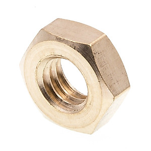Prime-Line 9074536 Machine Screw Hex Nuts, 3/8 In.-16, Solid Brass (25 Pack)