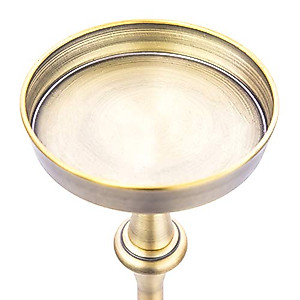 NewRidge Home Goods Dapper Glam 6in. Round Martini, Set of 2, for Small Spaces and Living Room End, Side, Drink Table, 5.74" Lx5.74 Dx25.99 H, Brass