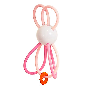 Manhattan Toy Zoo Animal Winkel Bunny Rabbit Multicolor Rattle & Sensory Teether for Baby and Toddler