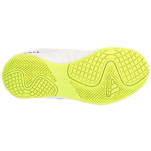 adidas Copa Pure.4 Indoor Sneaker, White/Core Black/Lucid Lemon, 12 US Unisex Little Kid