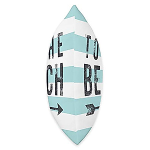 Vine Mercantile To The Beach-Cute Summer Sayings-Pastel Aqua Stripe Throw Pillow, 18x18, Multicolor