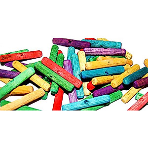 Wooden Wood Colored Blocks 50 Pins Grooved Parts for Bird parrot toys Lorie Amazon