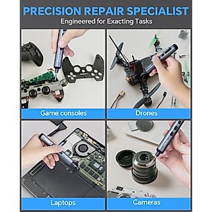 Mini Electric Screwdriver, 70 in 1 Precision Screwdriver Kit with 64 S2 Magnetic Bits, 5 Torque Levels, LED Screen Display, Rechargeable Power Screwdriver, Precision Work Set for Laptop Phone Watch