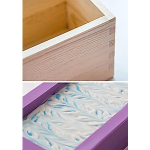 2 PCS Silicone soap molds Making Kit soap loaf bar Making molds (44oz Purple Pink Silicone) for Adults - Stainless Steel Wavy & Straight Slicer