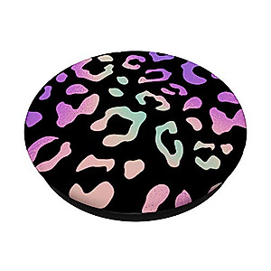 Rainbow Leopard Cheetah Black PopSockets Swappable PopGrip