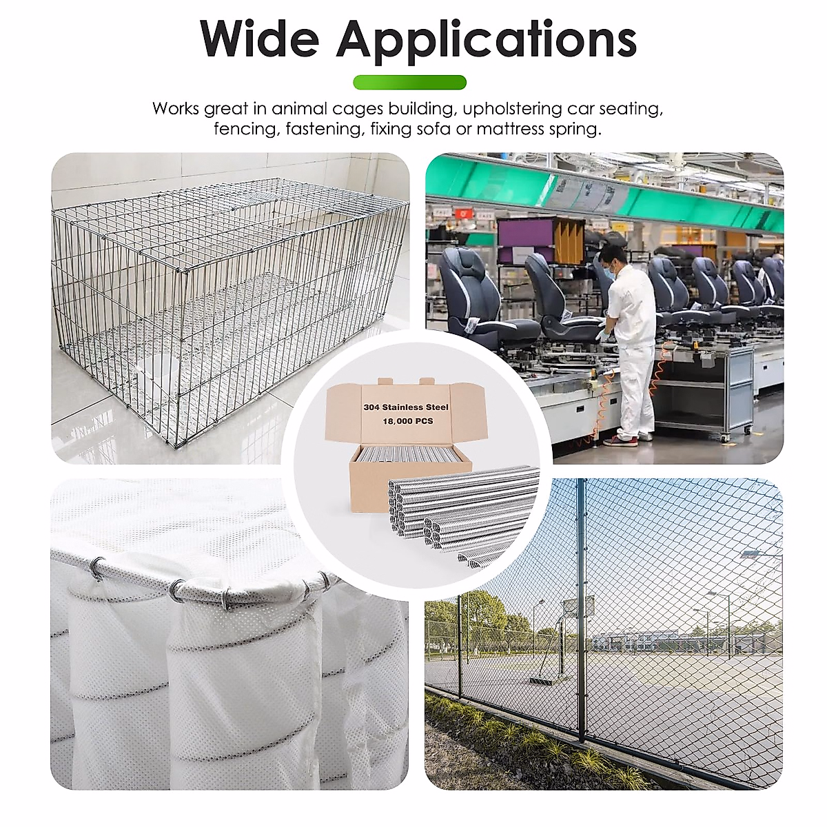 SC760 16 Gauge 1/2-Inch Crown 304 Stainless Steel C Ring Staples 18,000 PCS/Box for SC760/C-760 Series Hog Ring Gun C Ring Tool