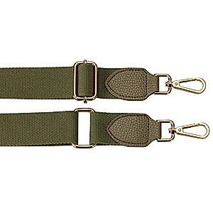 Allzedream Purse Straps Replacement Crossbody Bags Handbag Wide Canvas Leather Adjustable (Olive Green)