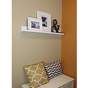 InPlace Shelving 9084678 35.4 in W x 4.5 in D x 3.5 in H Floating Shelf with Picture Ledge, White